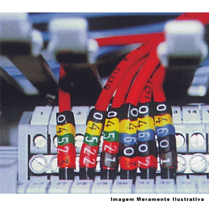 Marcador Anilha Hellermann Amarelo Símbolo Barra (/)Pvc 1000 Unidades