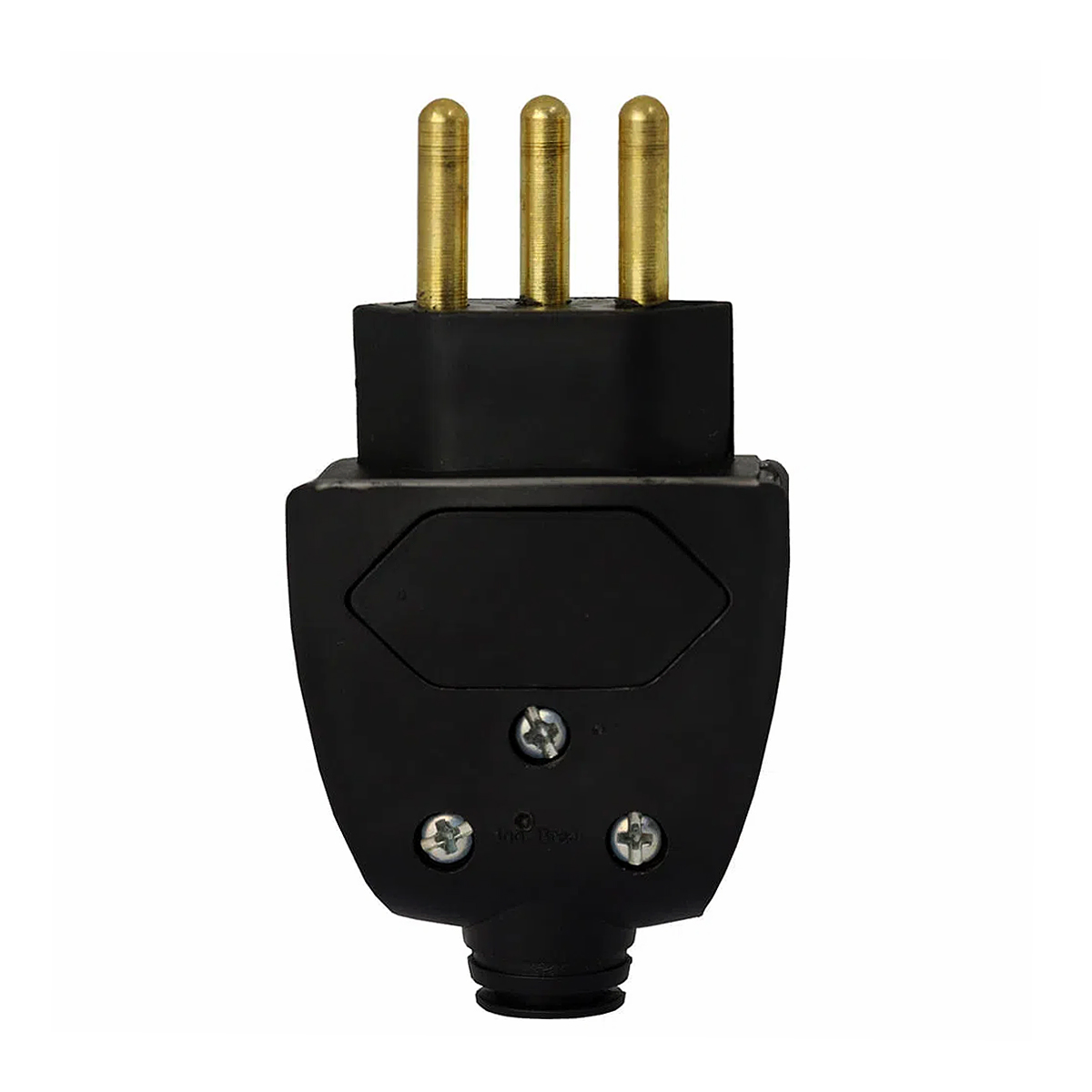 Plug Macho 20A 250V Preto com Prensa Cabo - Pial