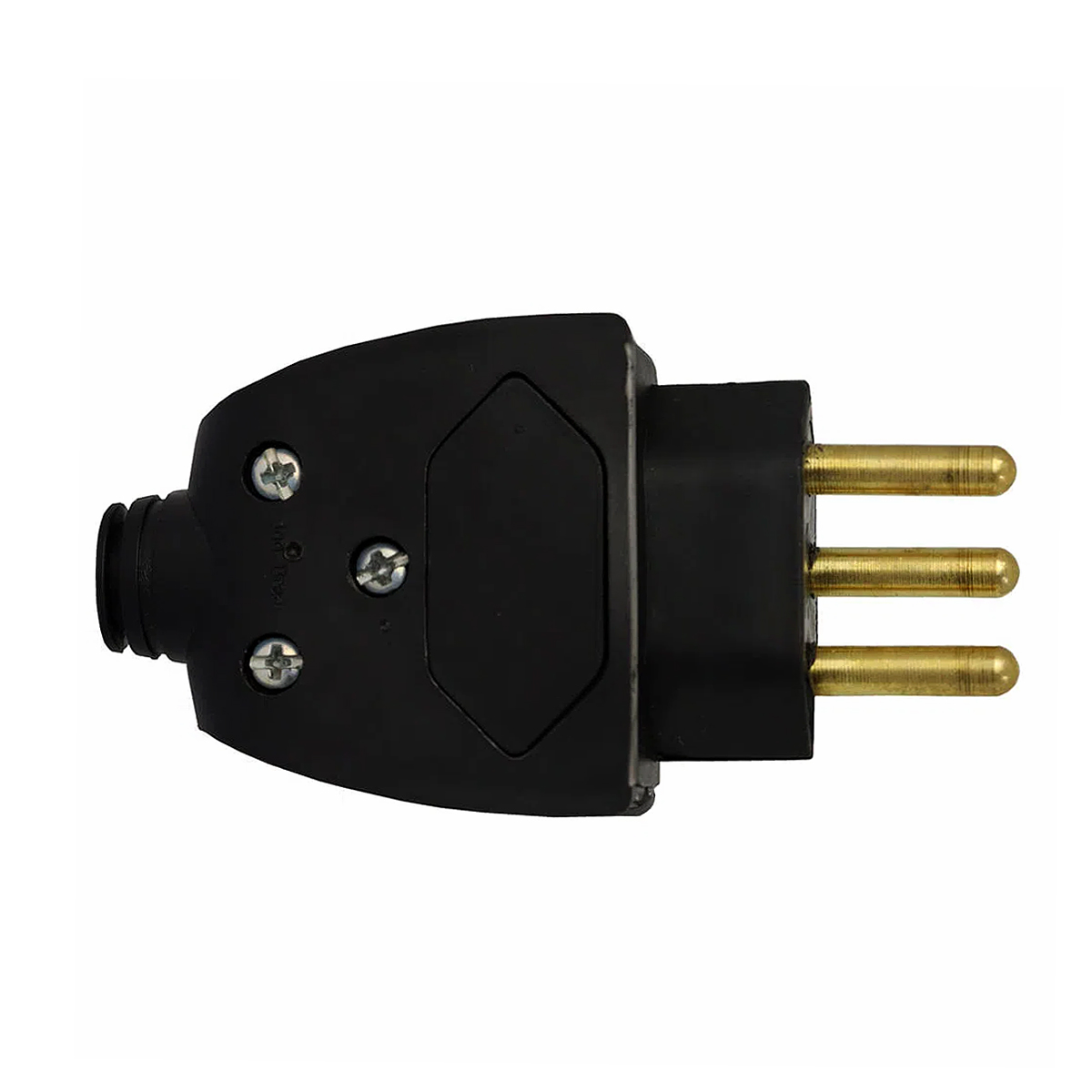 Plug Macho 20A 250V Preto com Prensa Cabo - Pial