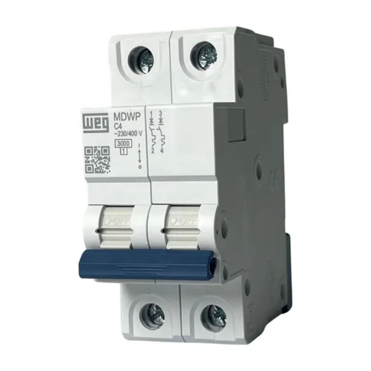 Disjuntor Mini Din Bipolar 4A Curva C 3Ka 230/400V - Weg