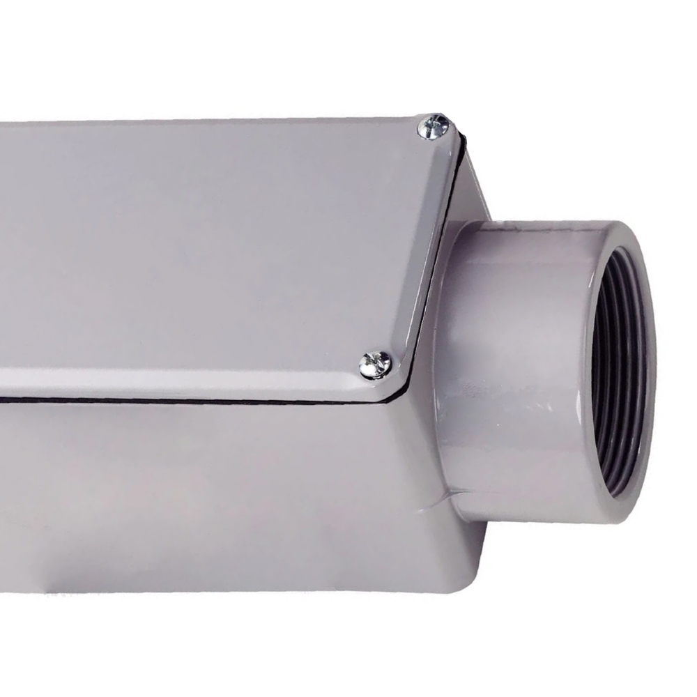 Condulete Tipo E Alumínio Cinza Fixo 1 Polegada Com Rosca Bsp Wetzel