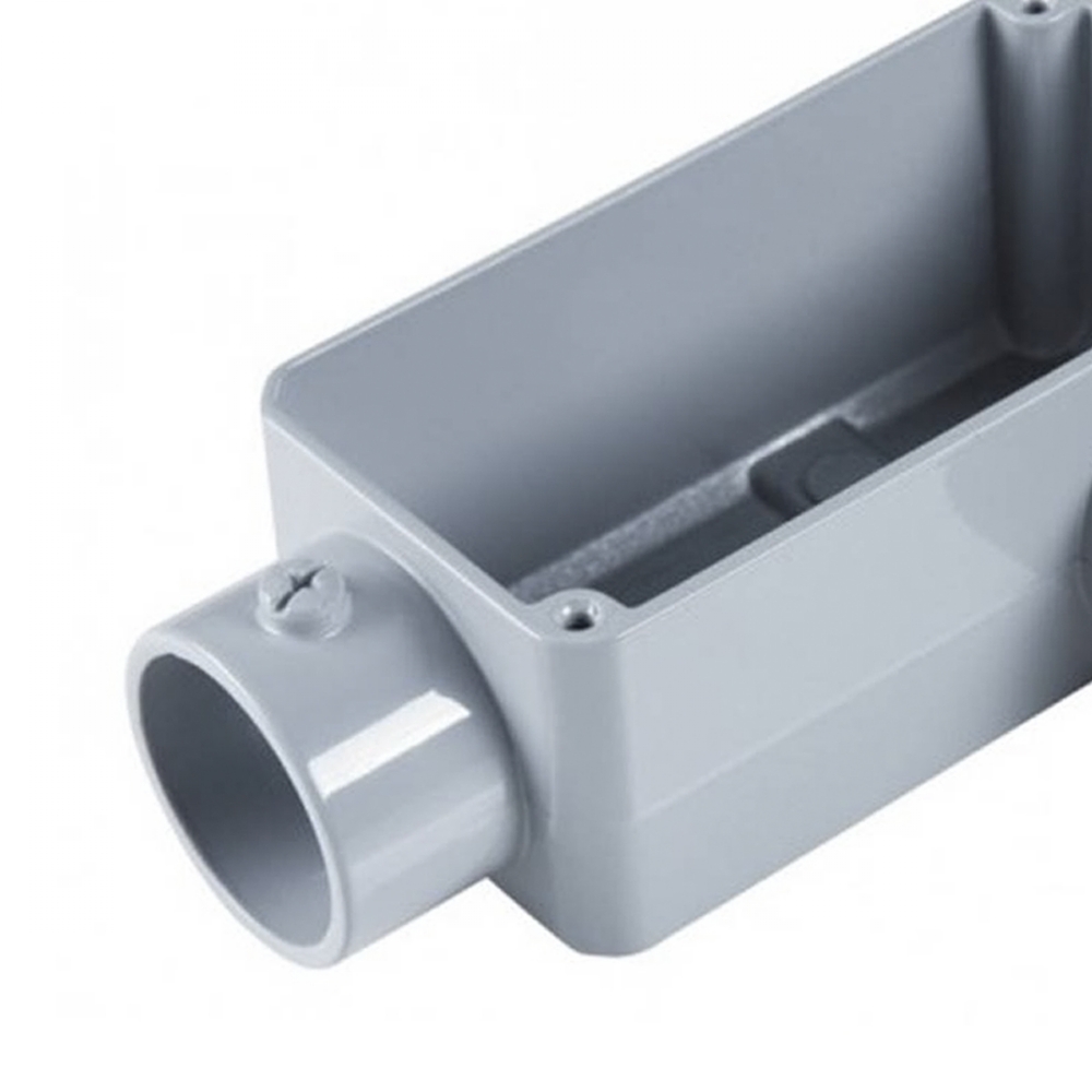 Condulete Pvc Fixo Tipo Ll 3/4 Sem Rosca Cinza Sem Tampa Sem Vedação ...