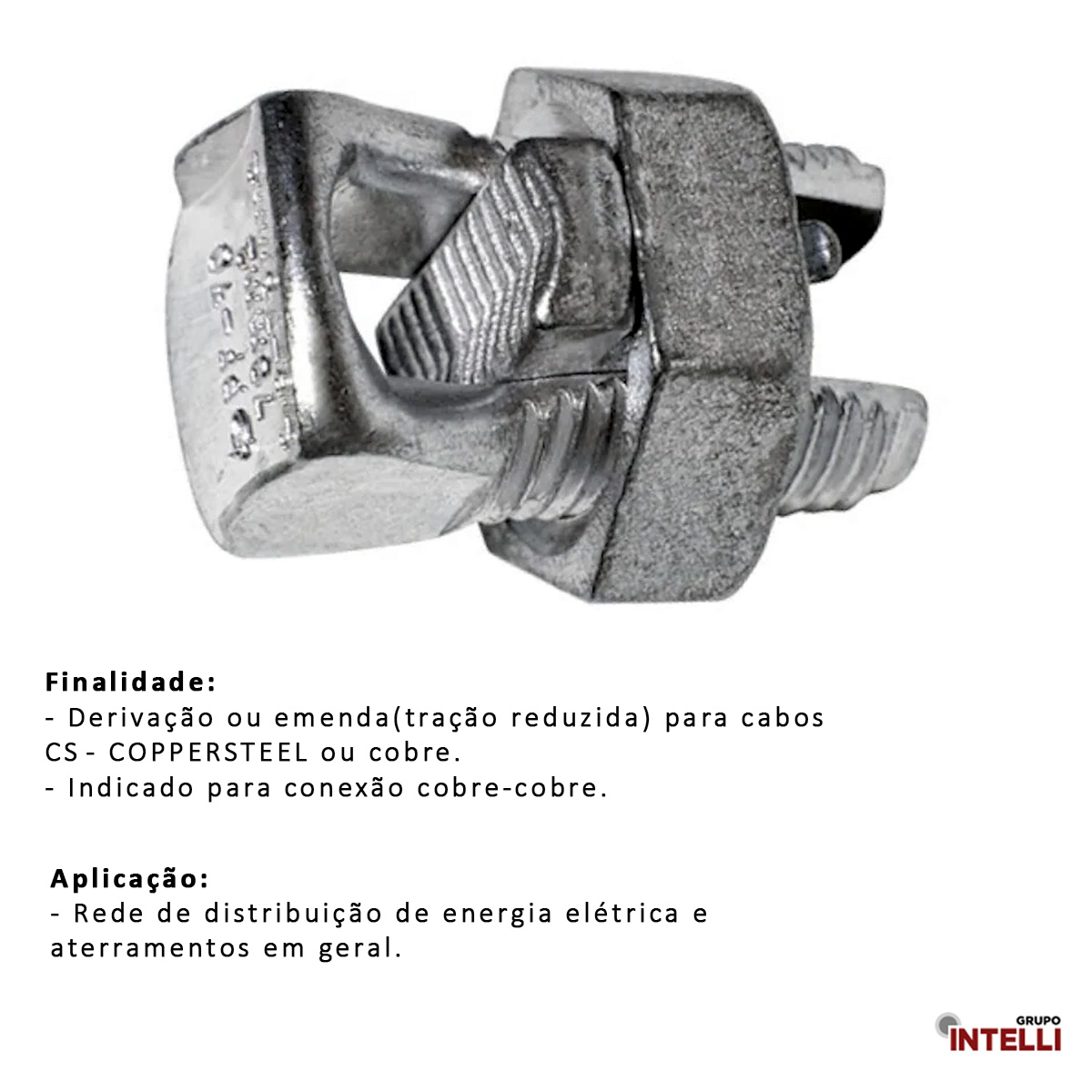 Conector Parafuso Fendido Split-Bolt Simples 240Mm Cobre Estanhado Pf 1811 Intelli