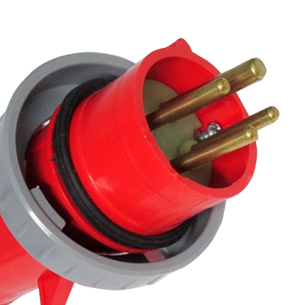 Plug Macho Poliamida 3P+T 16A 380-440V 6H 6.6 Vermelho Steck
