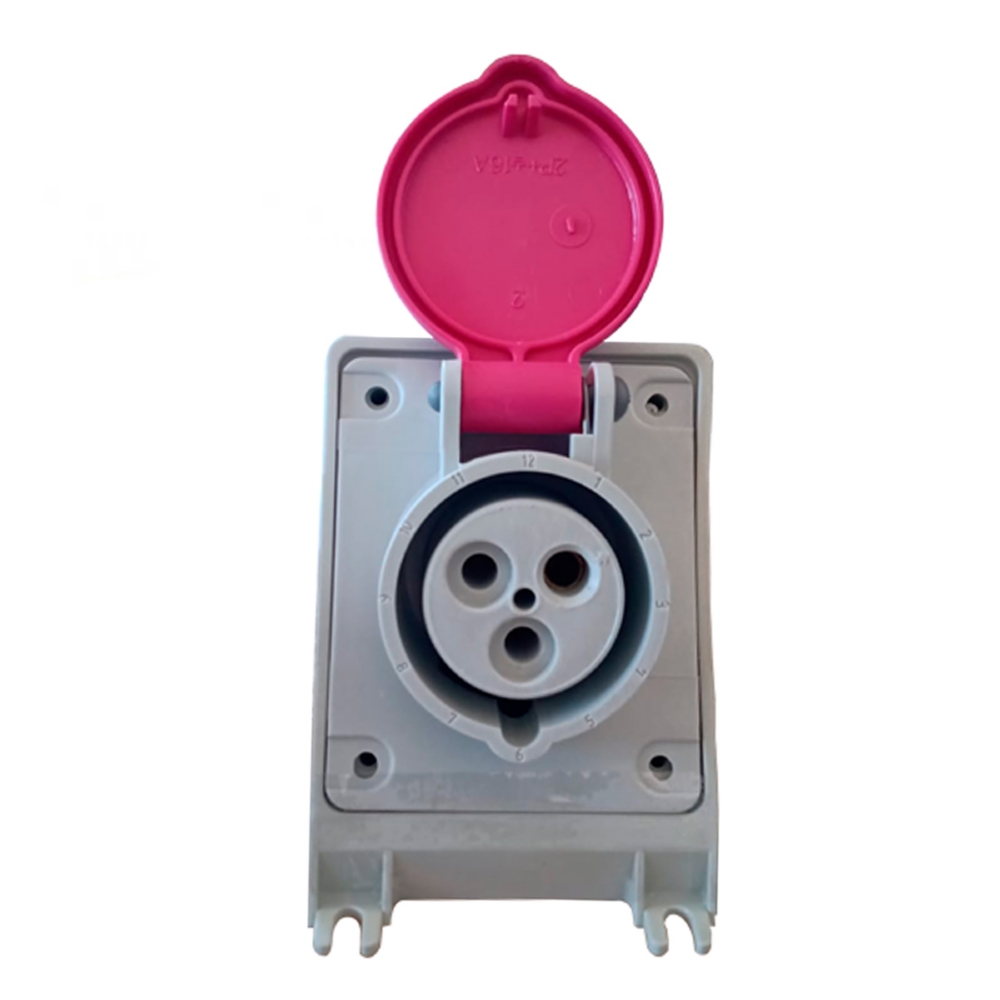 Tomada Industrial Fêmea Sobrepor 16A 2P+T 24V 2H Violeta Steck