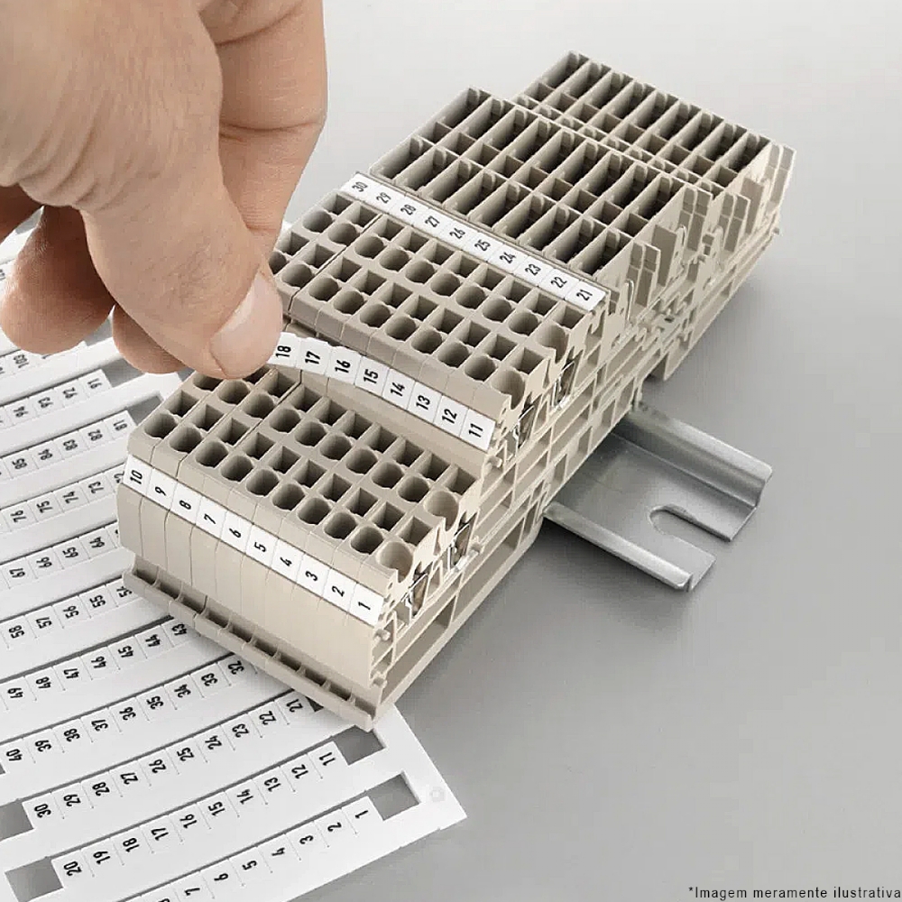 Marcador Número 1-50 Weidmuller Conexel Vertical Branco Dekafix