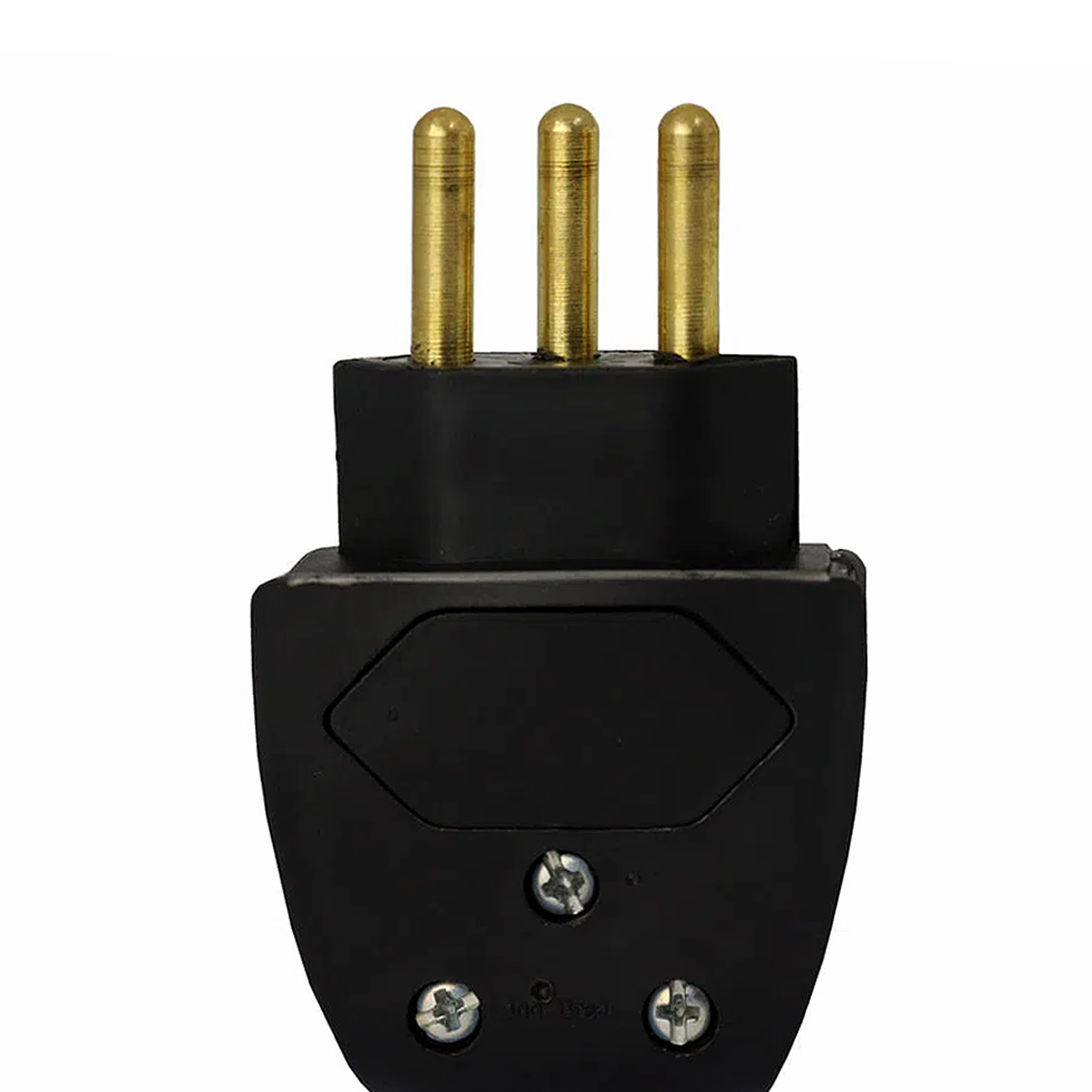 Plug Macho 2P+T Preto 20A 250V Axial Acessórios Building