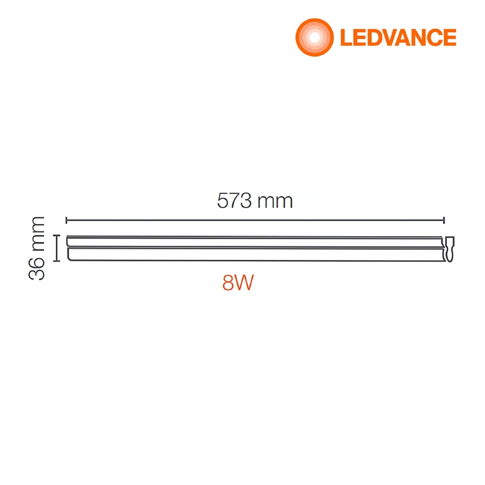 Luminária Linear LED Sobrepor Ledvance 8W Luz Branca 6500K