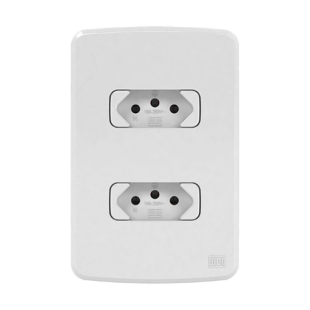 Conjunto 2 Tomadas 10A 2P+T 4X2 250V Branco Weg Composé