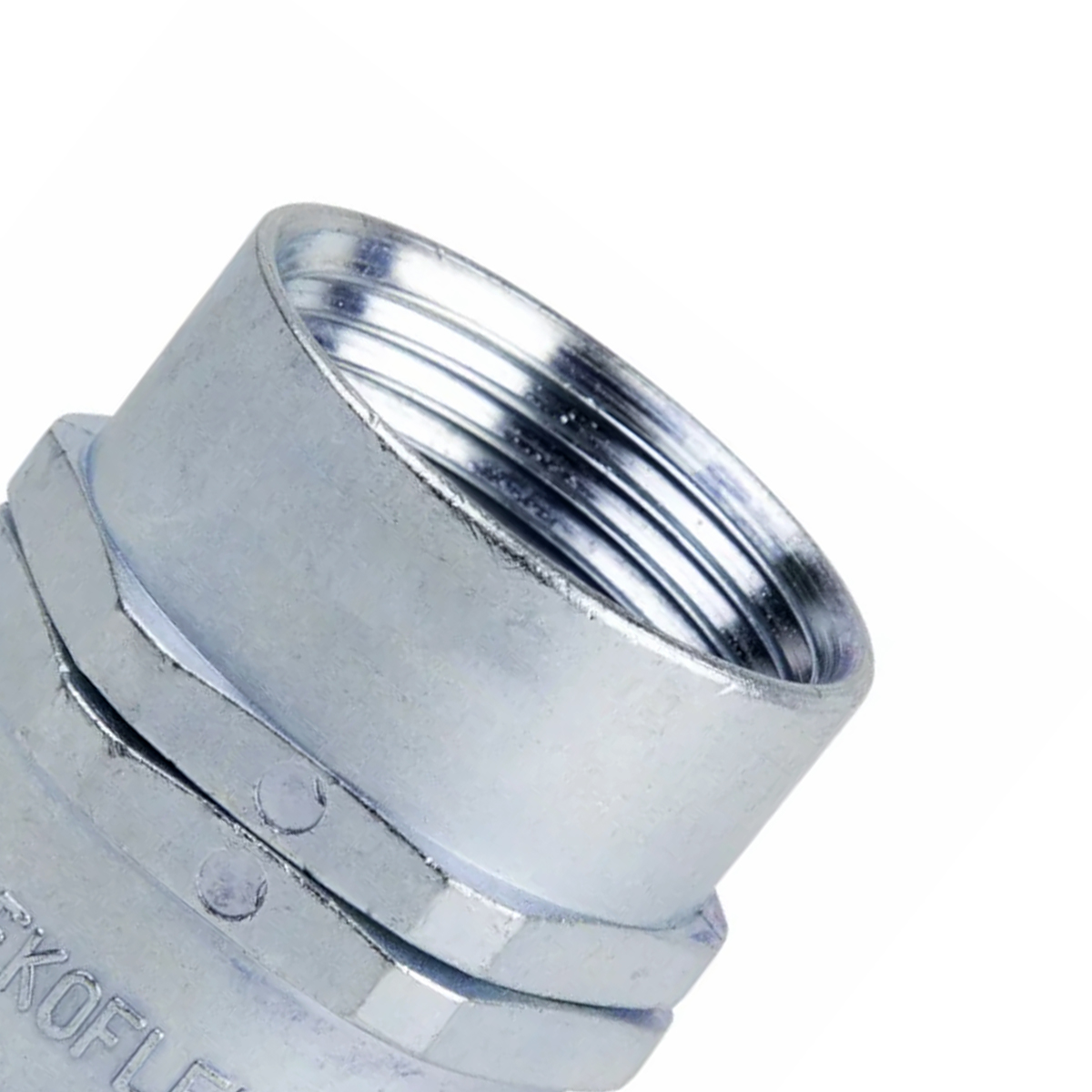 Conector Eletroduto Fêmea 1 Polegada Rosca Bsp Reto Giratório Ekoflex