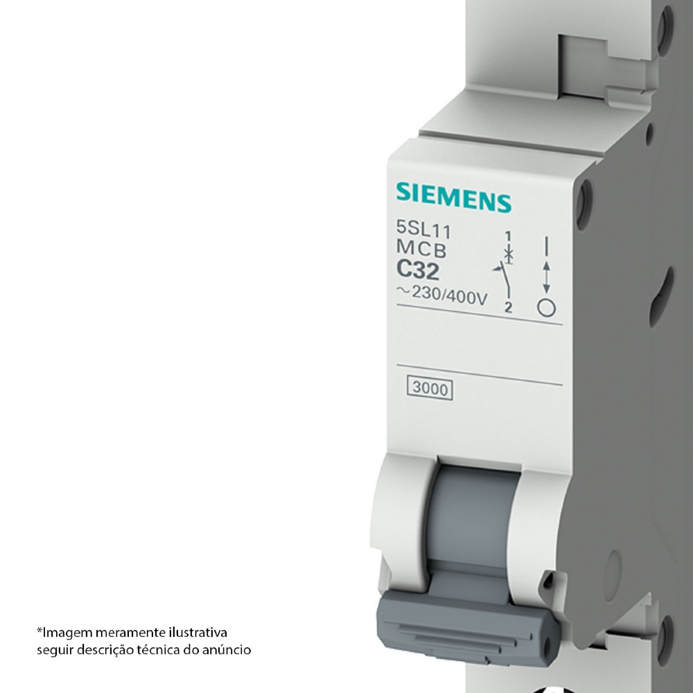 Disjuntor Mini Din Unipolar 63A Curva C 4,5Ka 220/380V 5SL11637MB - Siemens
