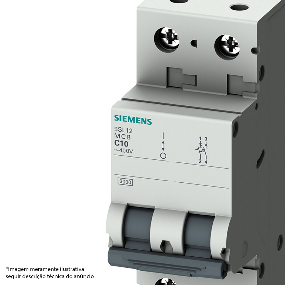 Mini Disjuntor 40A 2 Polos Curva C 230/400V Siemens 5SL1