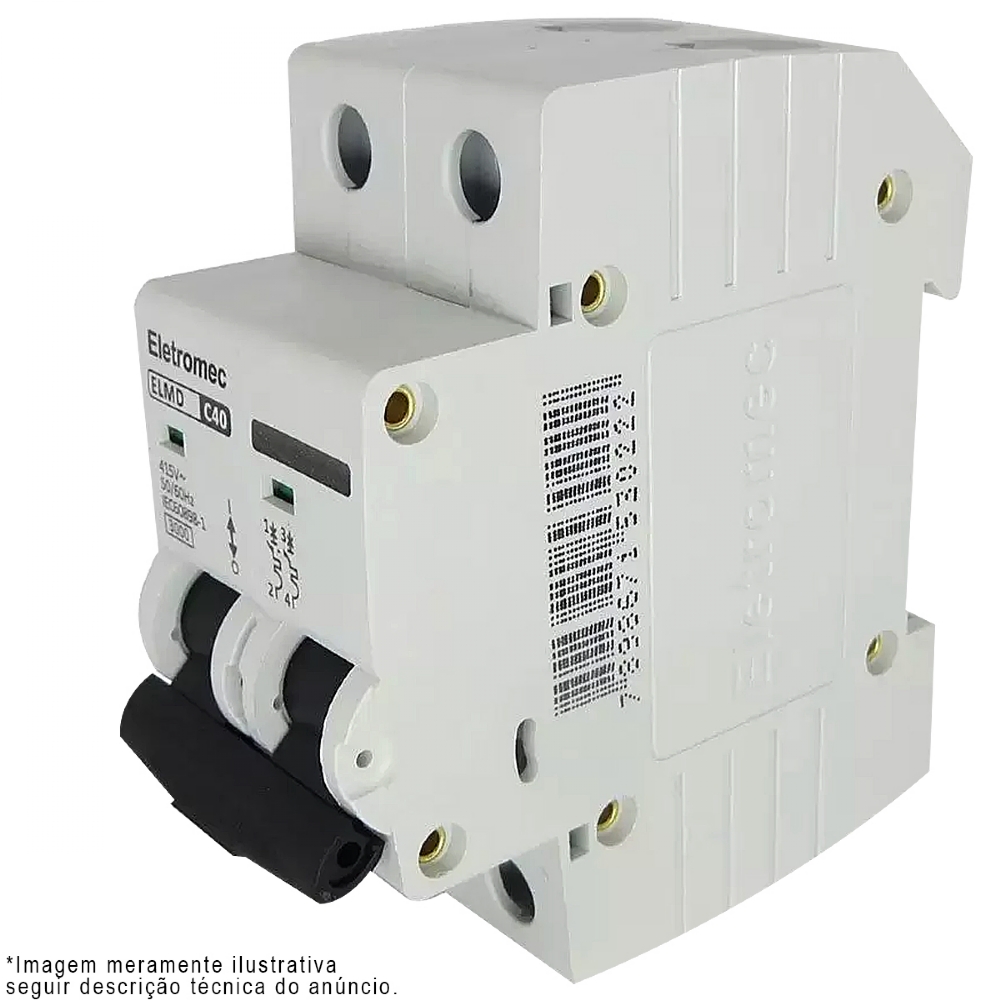 Disjuntor Mini Din 2 Polos Bipolar 16A 3ka Curva C 400-440V Eletromec