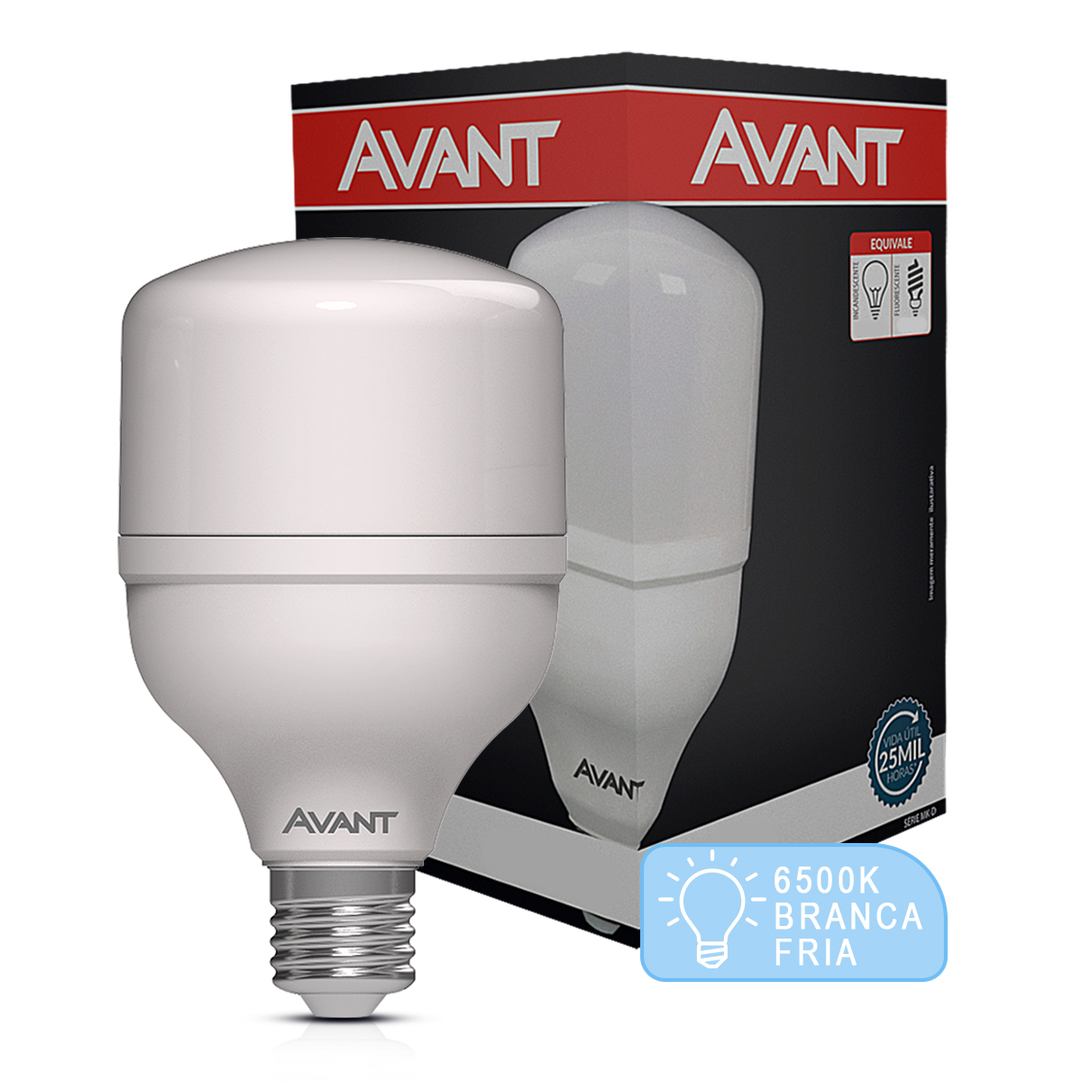 Lâmpada Led Bivolt Bulbo 100W Alta Potência 6500K Luz Branca E40 Avant