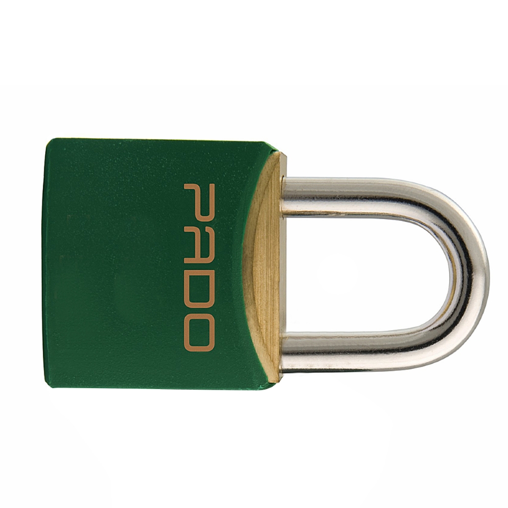 Cadeado C/ Chave 25mm Latão Verde Haste Aço Trava Dupla Pado
